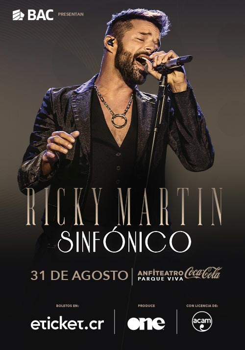 RICKY MARTIN SINFONICO ONE : PARQUE VIVA : ALAJUELA : Información del evento - Compra tus ...