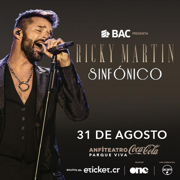 RICKY MARTIN SINFONICO ONE : PARQUE VIVA : ALAJUELA : Información del evento - Compra tus ...